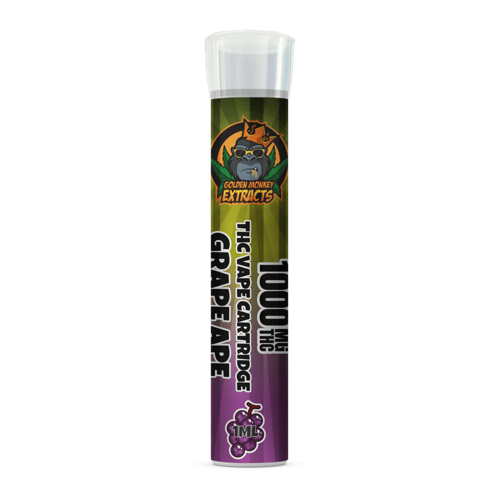 Golden Monkey Extracts – 1000MG THC Cartridge – Grape Ape – Chronic Paradise